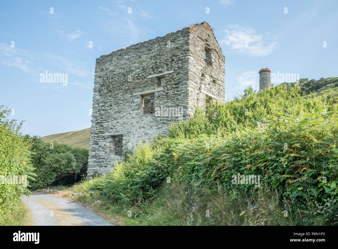 Disused tine mine building at Trevellas, Cornwall, England Stock Photo ...