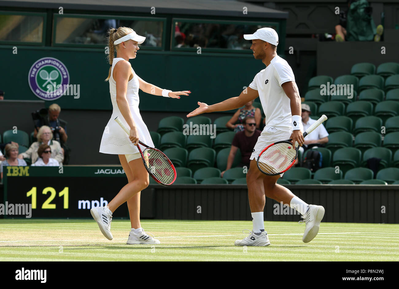Harriet Dart and Jay Clarke during the doubles on day ten of the ...