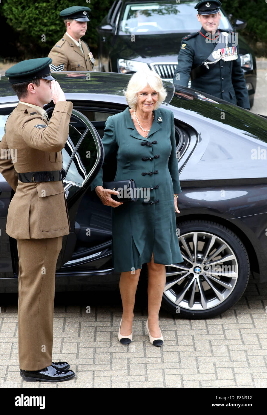 The Duchess of Cornwall arrives at the New Normandy Barracks, Aldershot ...