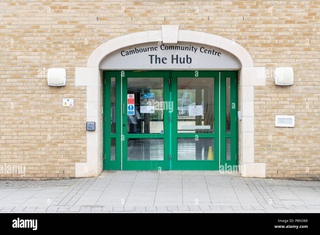 The Hub, Cambourne Community Centre building and entrance in Cambourne ...
