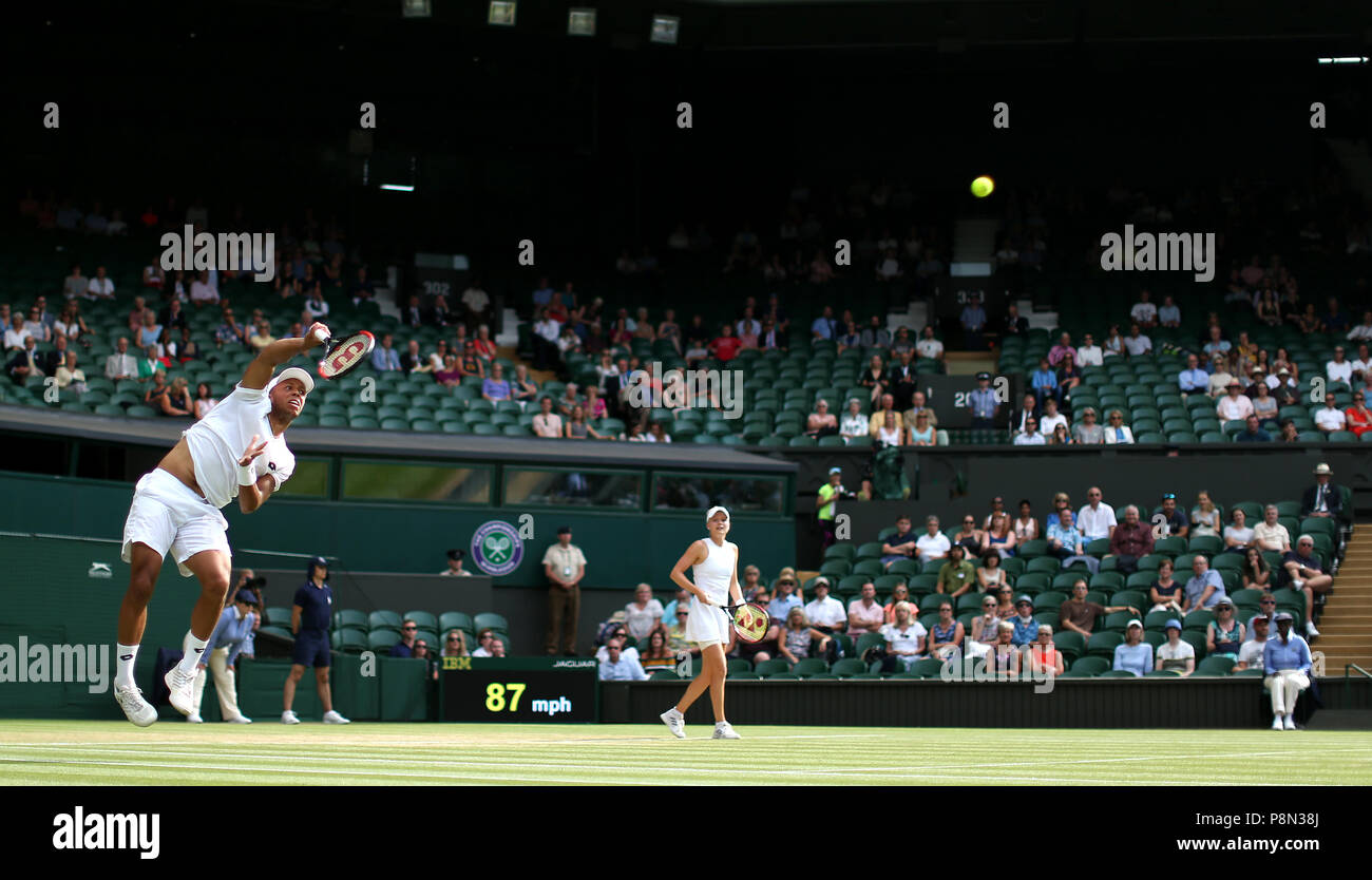 Harriet Dart and Jay Clarke during the doubles on day ten of the ...