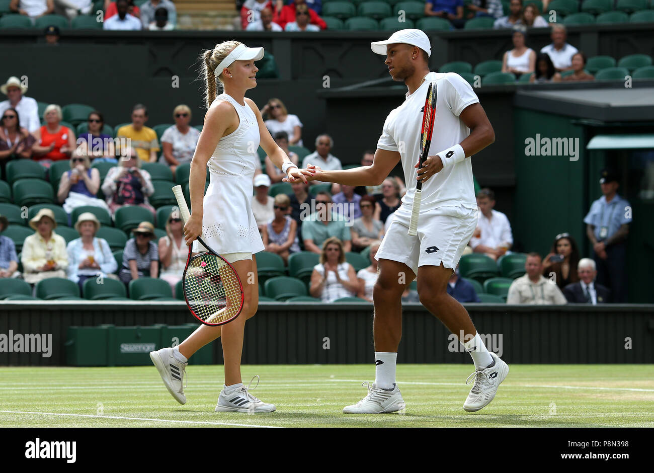 Harriet Dart and Jay Clarke during the doubles on day ten of the ...