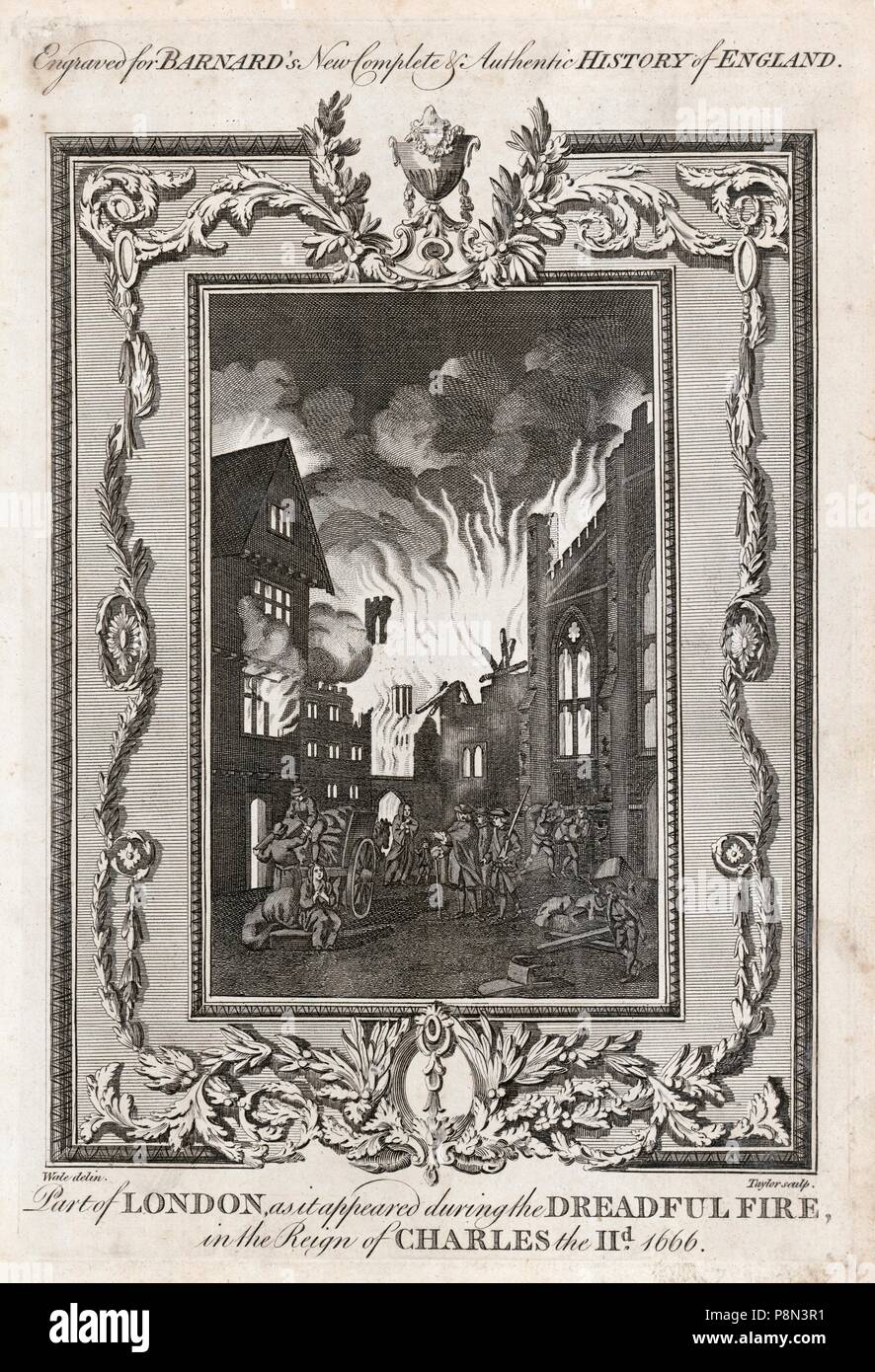 Great Fire of London, 1666 (c1783). Artist: Taylor Stock Photo - Alamy