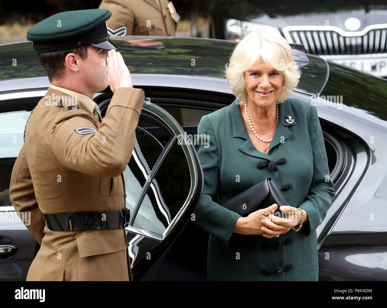 The Duchess of Cornwall arrives at the New Normandy Barracks, Aldershot ...