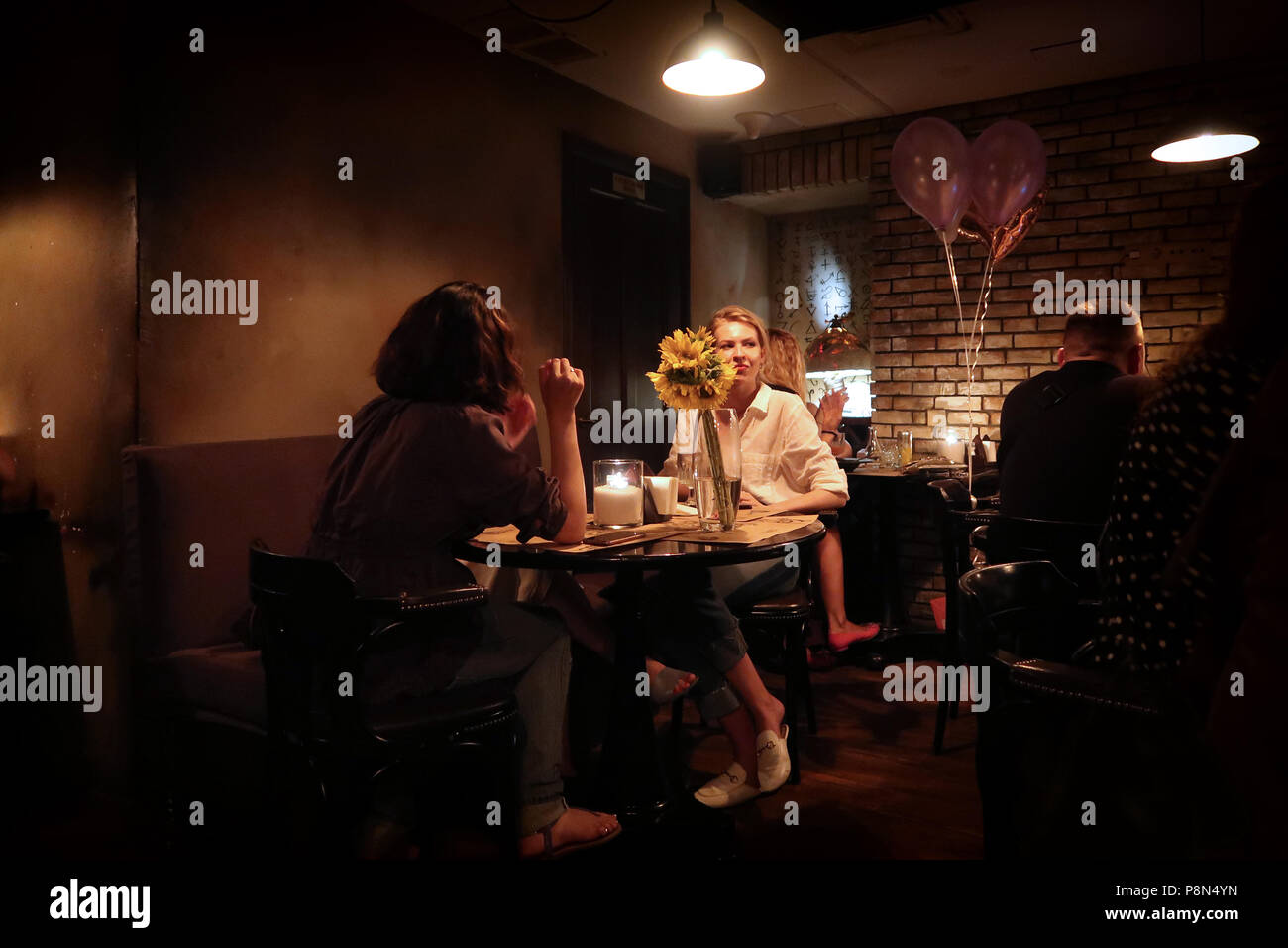Night life scene in Alchemist bar in Kiev capital of Ukraine Stock ...