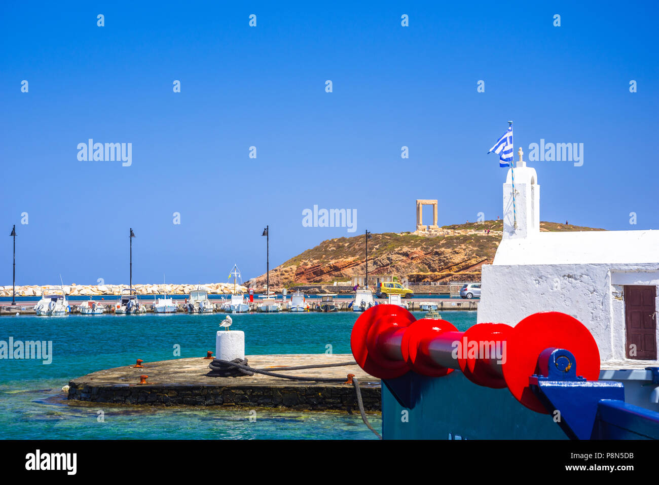 Portara - ruins of ancient temple of Delian Apollo on Naxos island ...