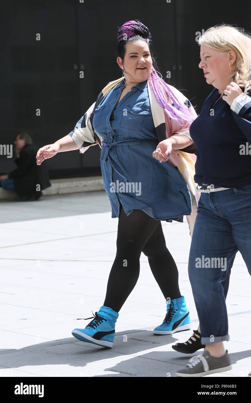 Netta Barzilai seen arriving at the BBC Featuring: Netta Barzilai Where ...
