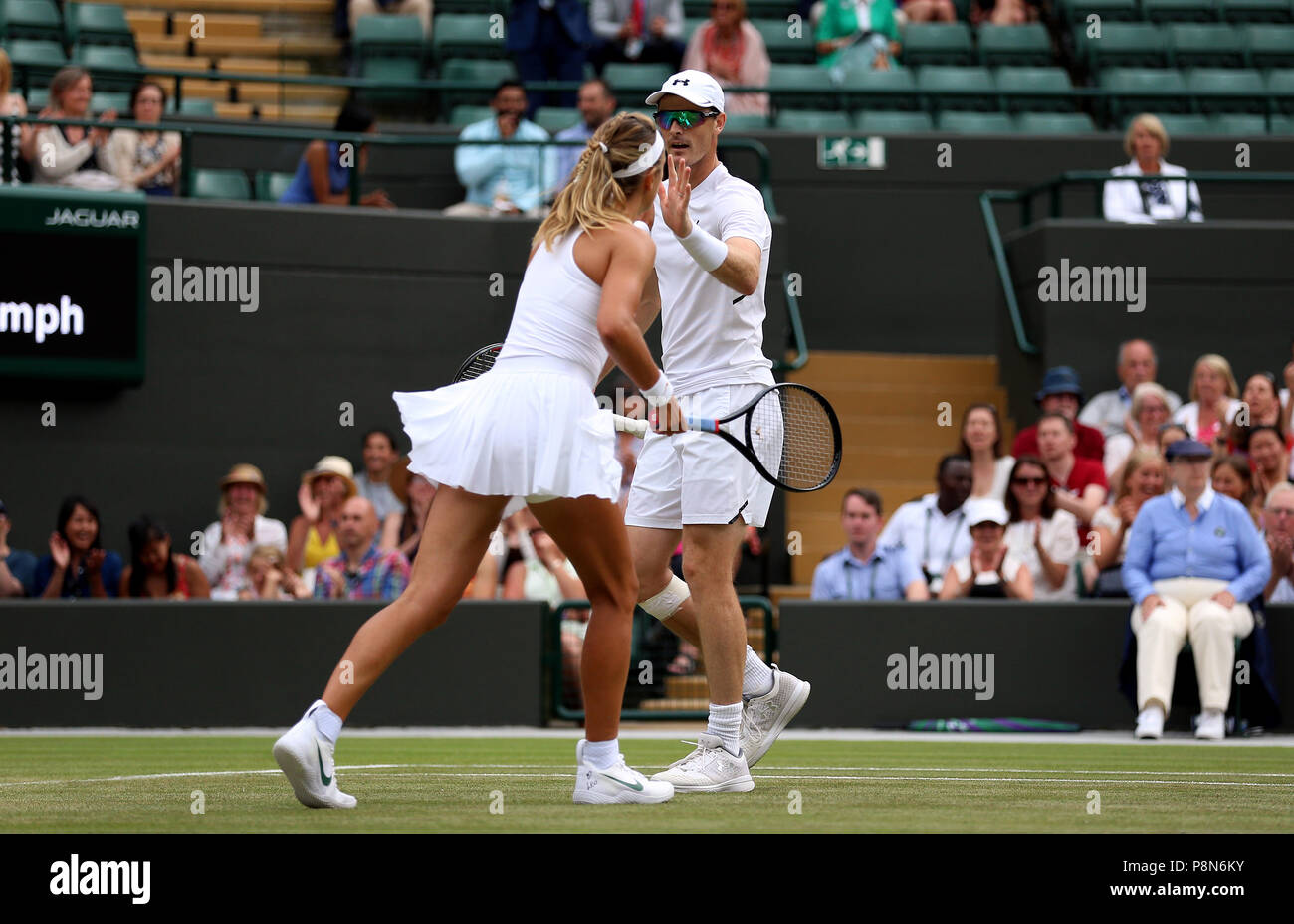 Jamie Murray and Victoria Azarenka celebrate their doubles win on day ...