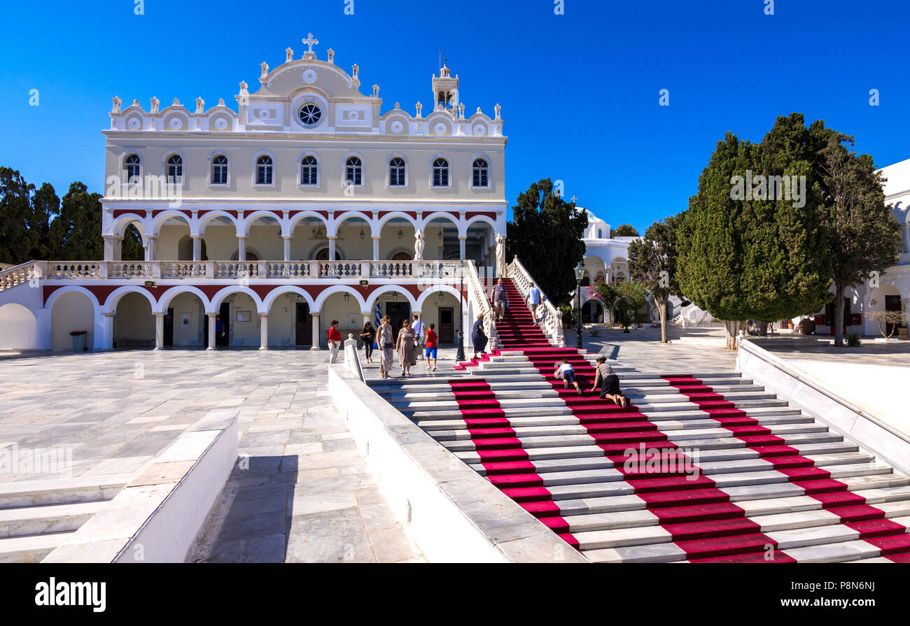 The famous church of Panagia Megalochari Evangelistria, Tinos island ...