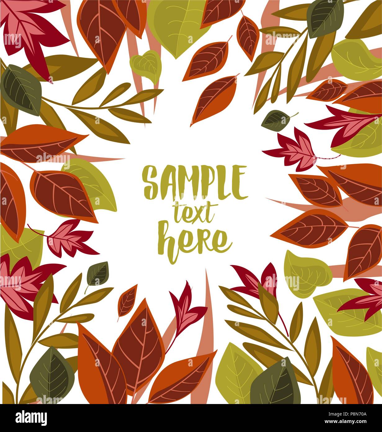 Vector illustration of autumn leaves on white background. Colorful ...