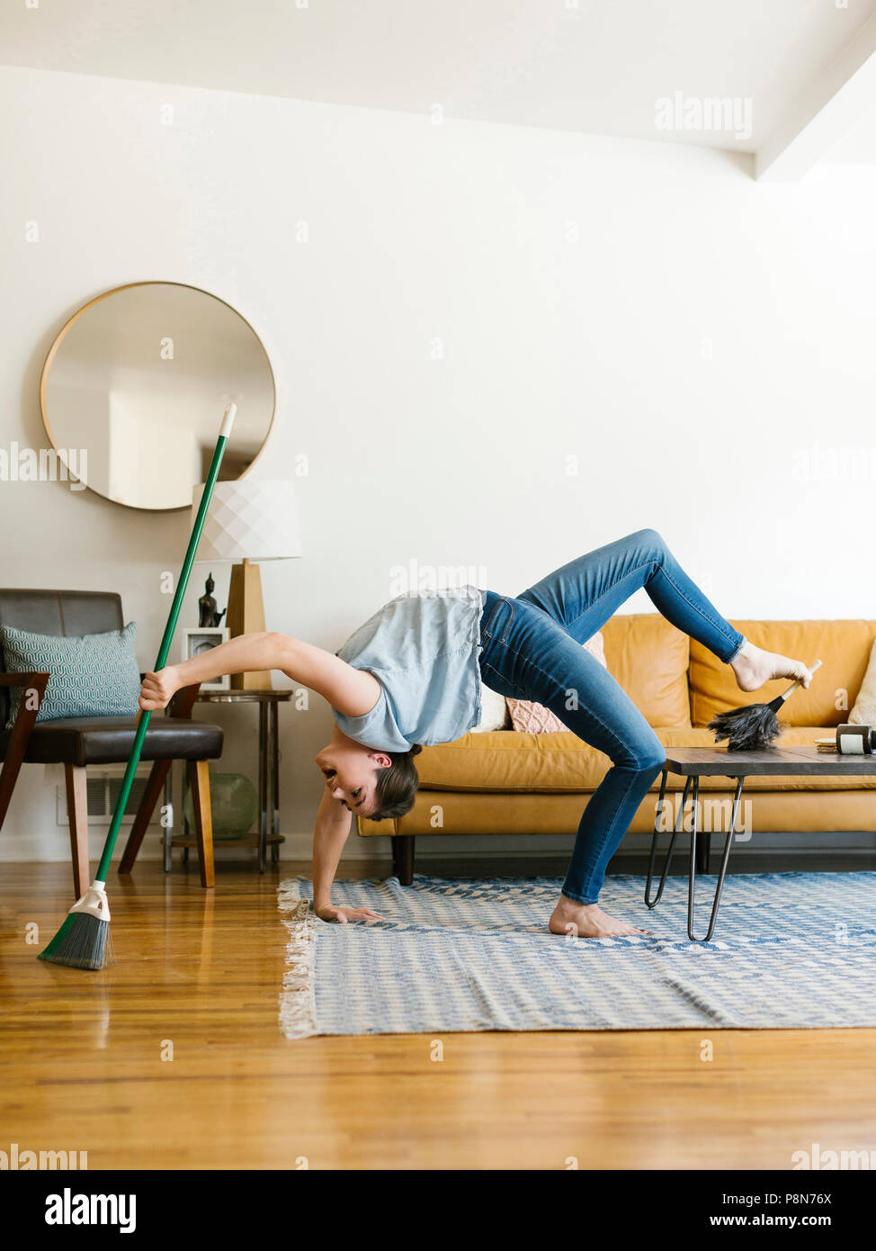 Adult bending hi-res stock photography and images - Alamy