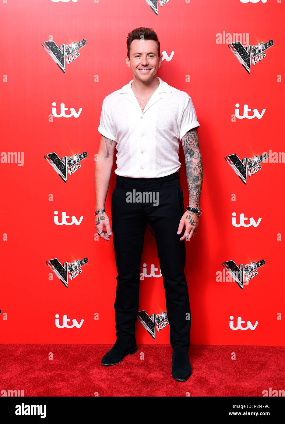 Danny Jones attending a photocall to launch The Voice Kids, at Madame ...