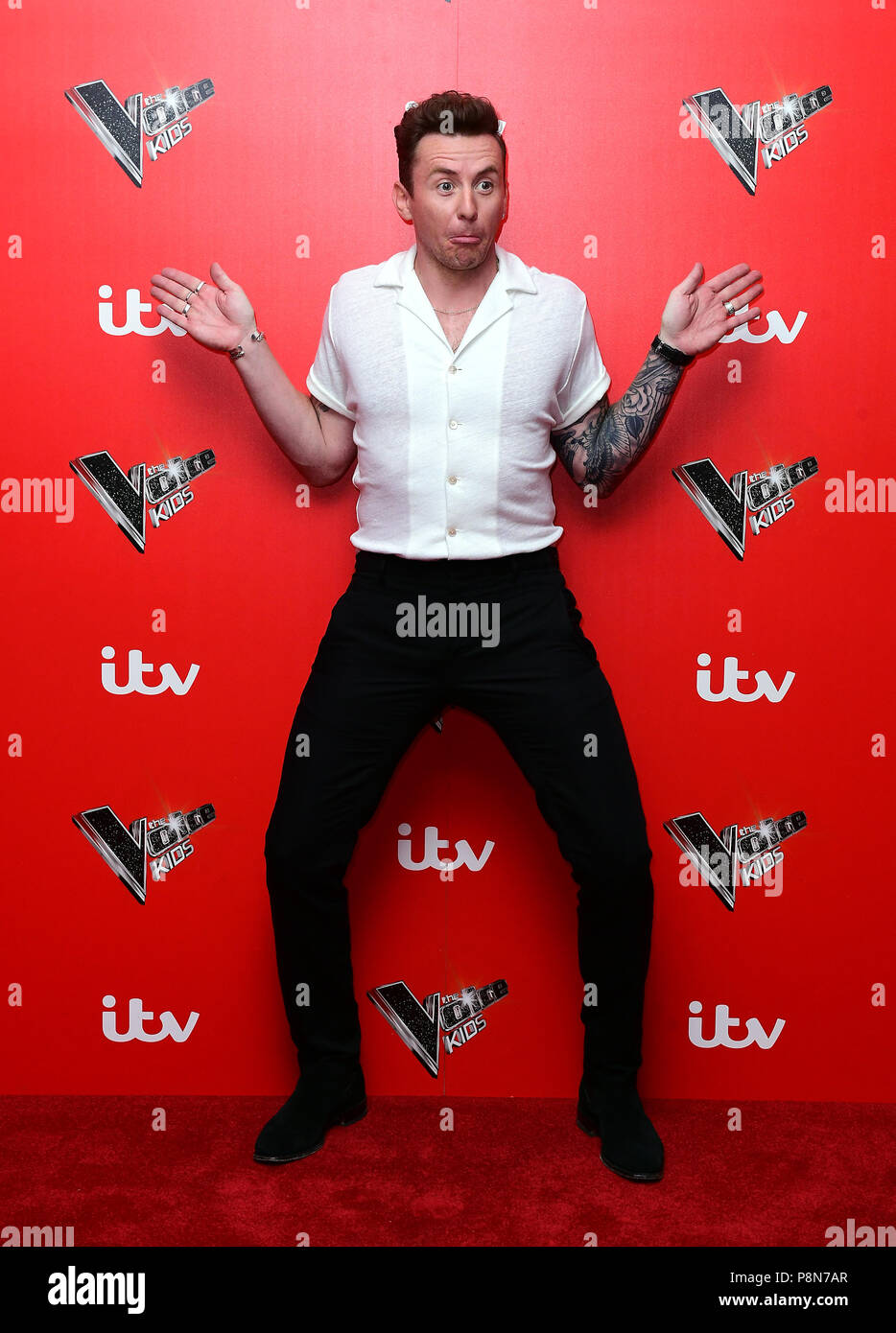 Danny Jones attending a photocall to launch The Voice Kids, at Madame ...