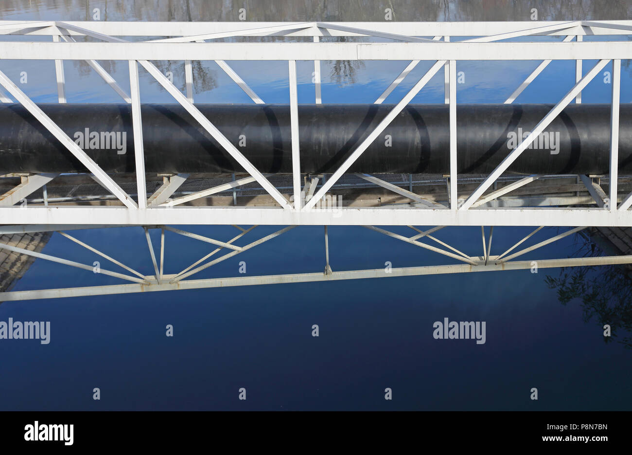 Gas Pipe Line Crossings Bridge Over River Stock Photo - Alamy