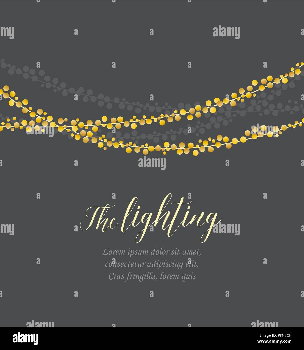 Vector illustration of light cords on a dark background. String Lights ...