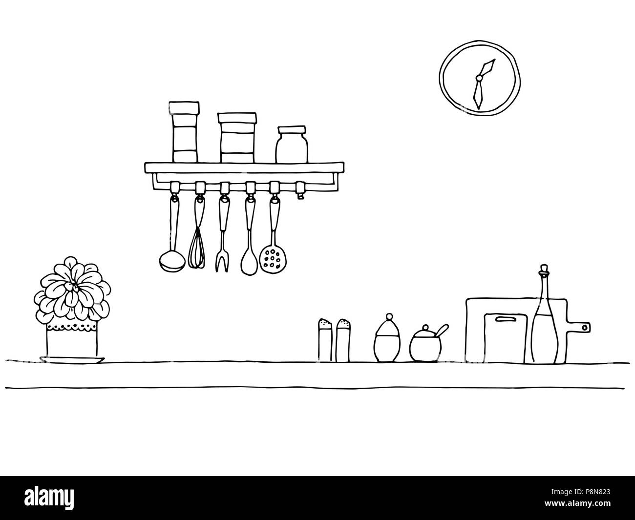 Kitchen sink drawing Cut Out Stock Images & Pictures - Alamy