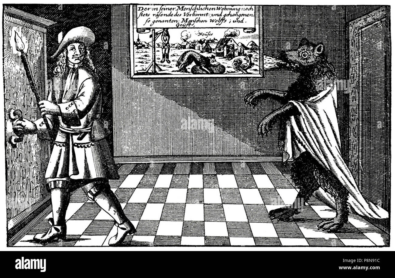 werewolf medieval illustration Stock Photo - Alamy