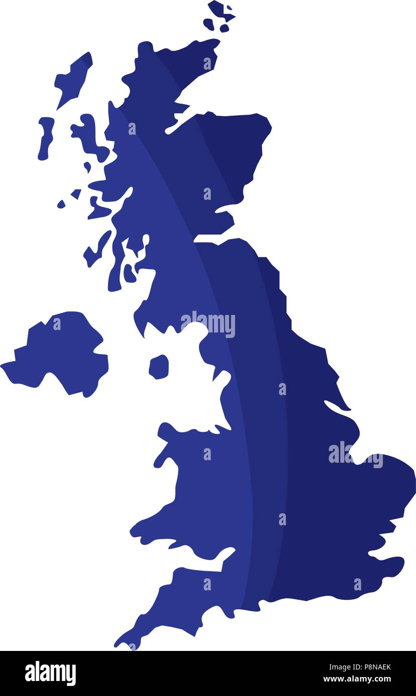 blue united kingdom map geography location vector illustration Stock ...