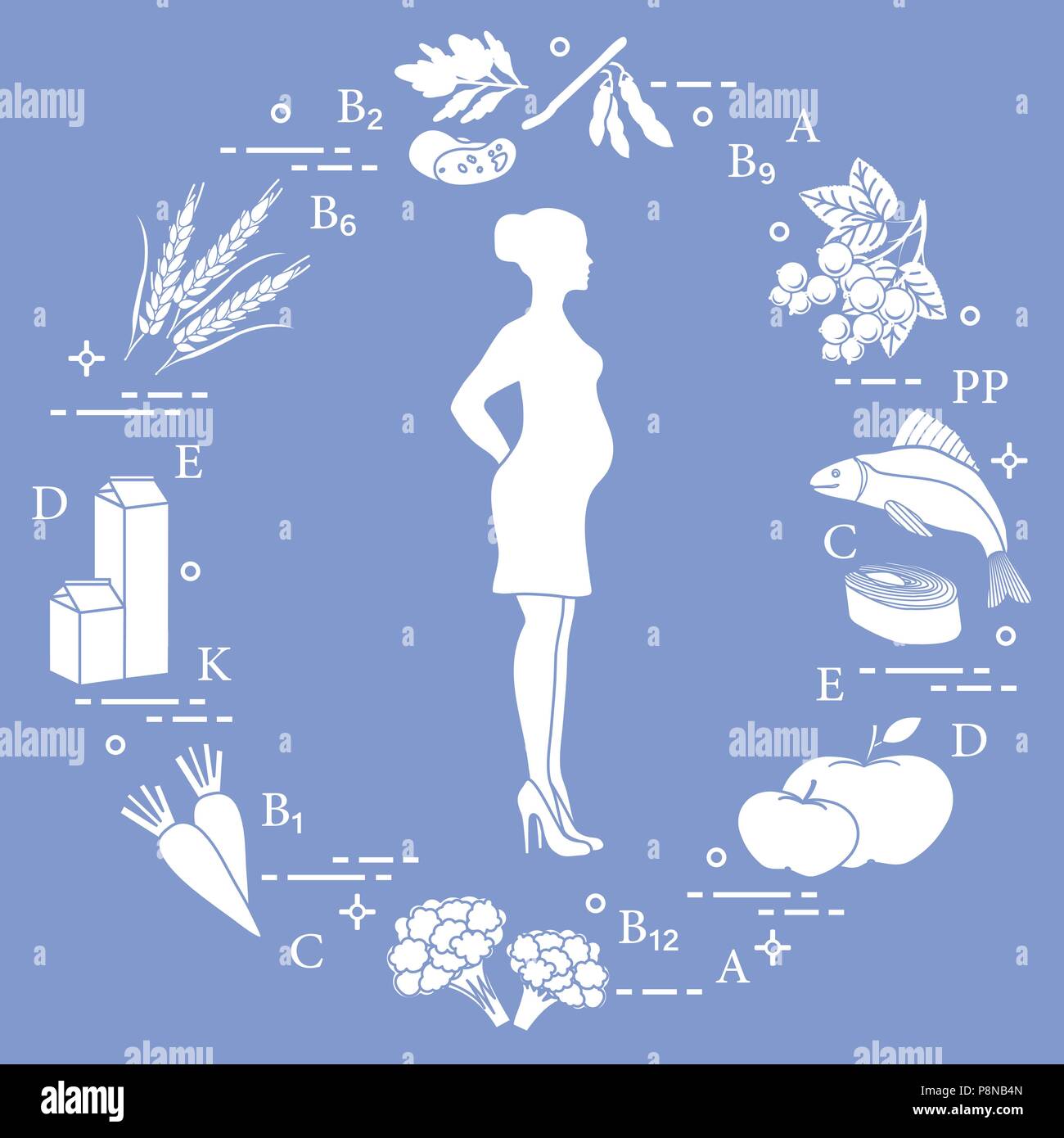 Pregnant woman drink milk Stock Vector Images - Alamy