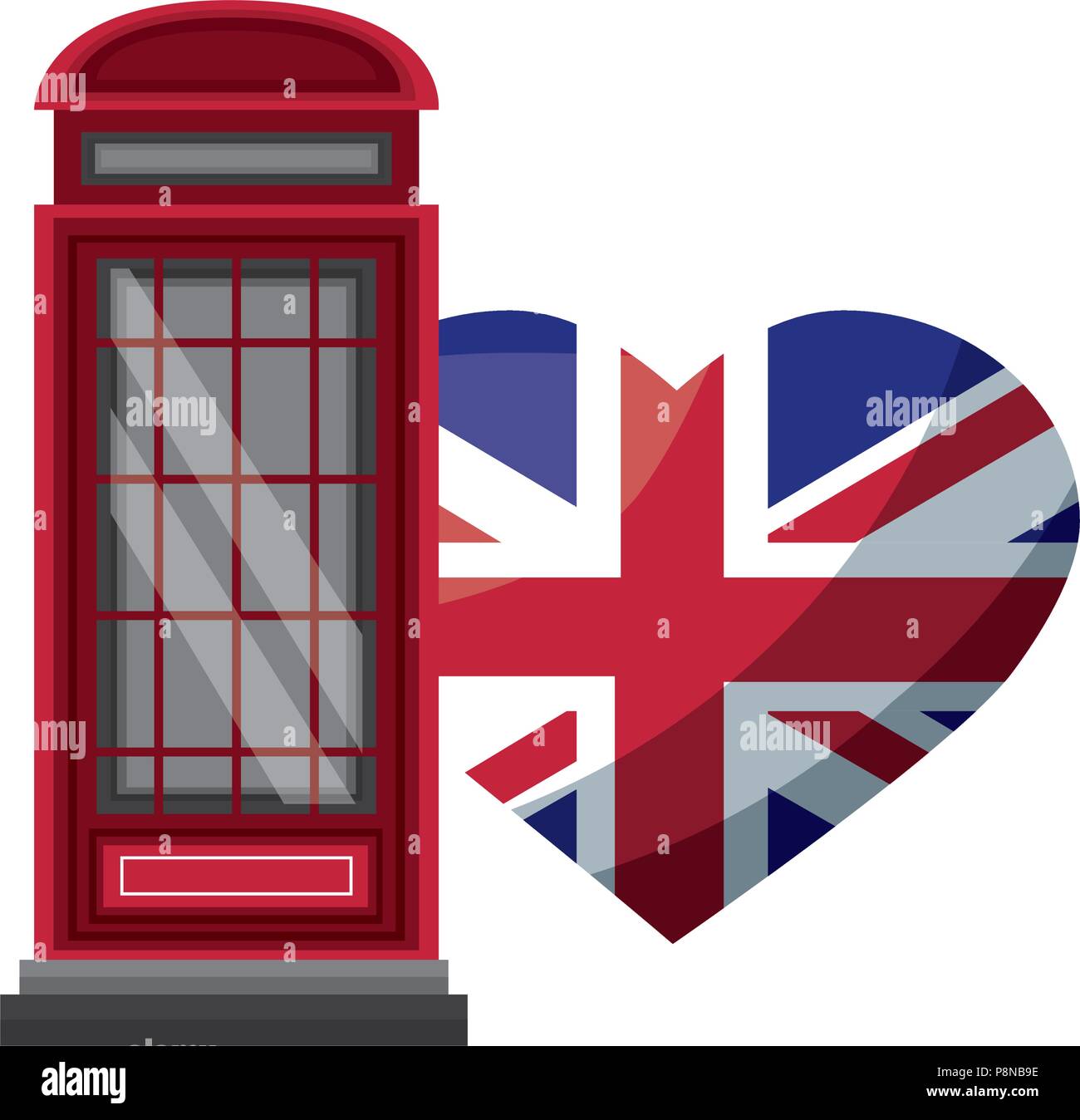 london telephone box and british flag vector illustration Stock Vector ...