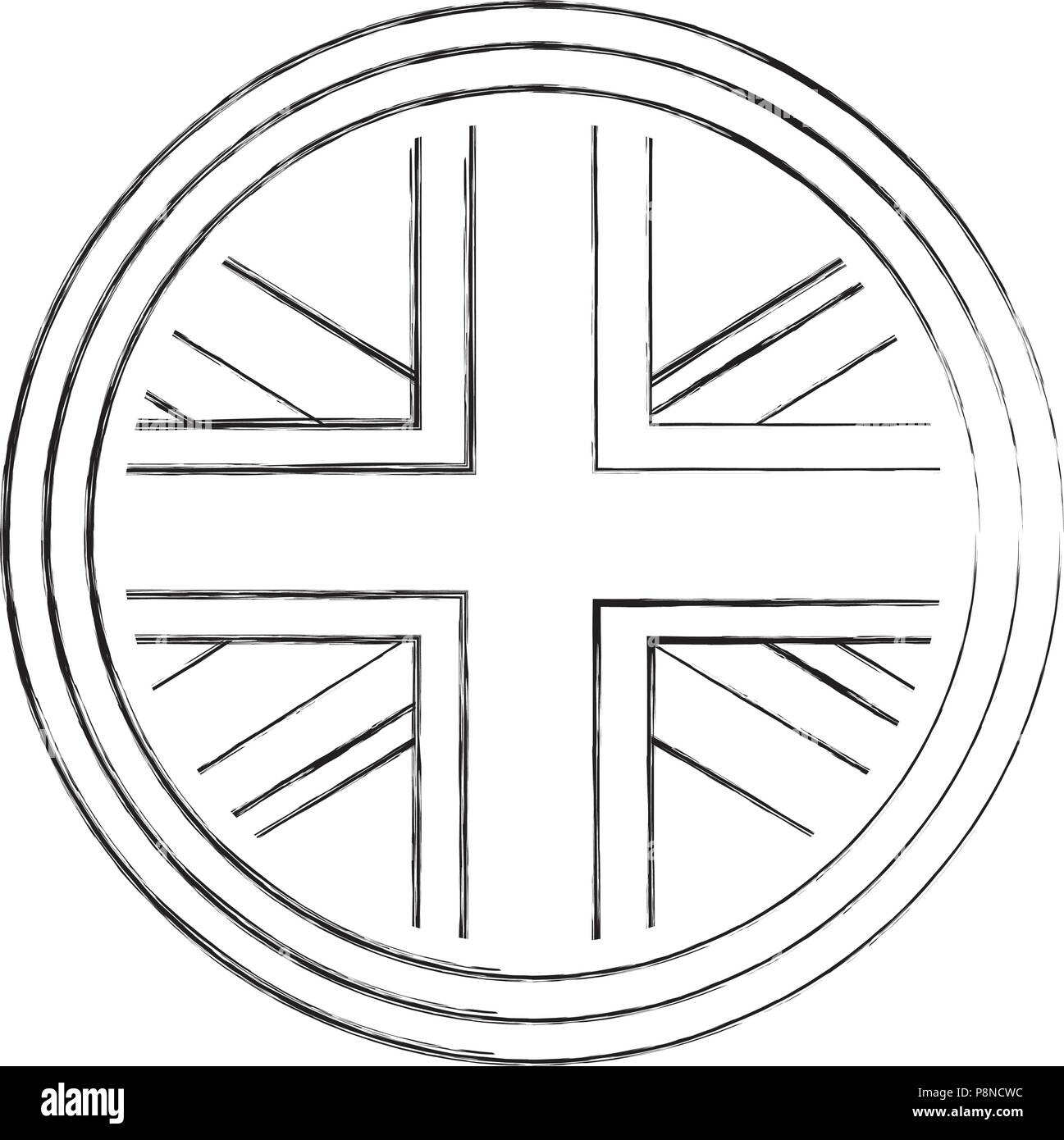 emblem seal of flag great britain isolated icon vector illustration ...