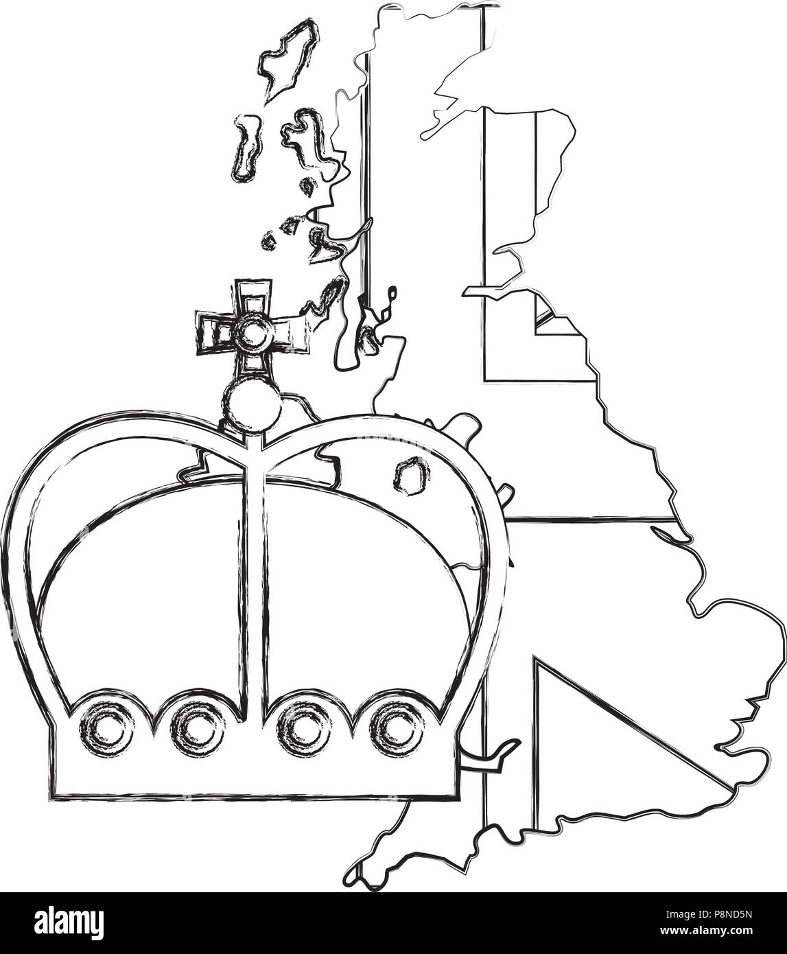 map great britain with king crown icon vector illustration design Stock ...