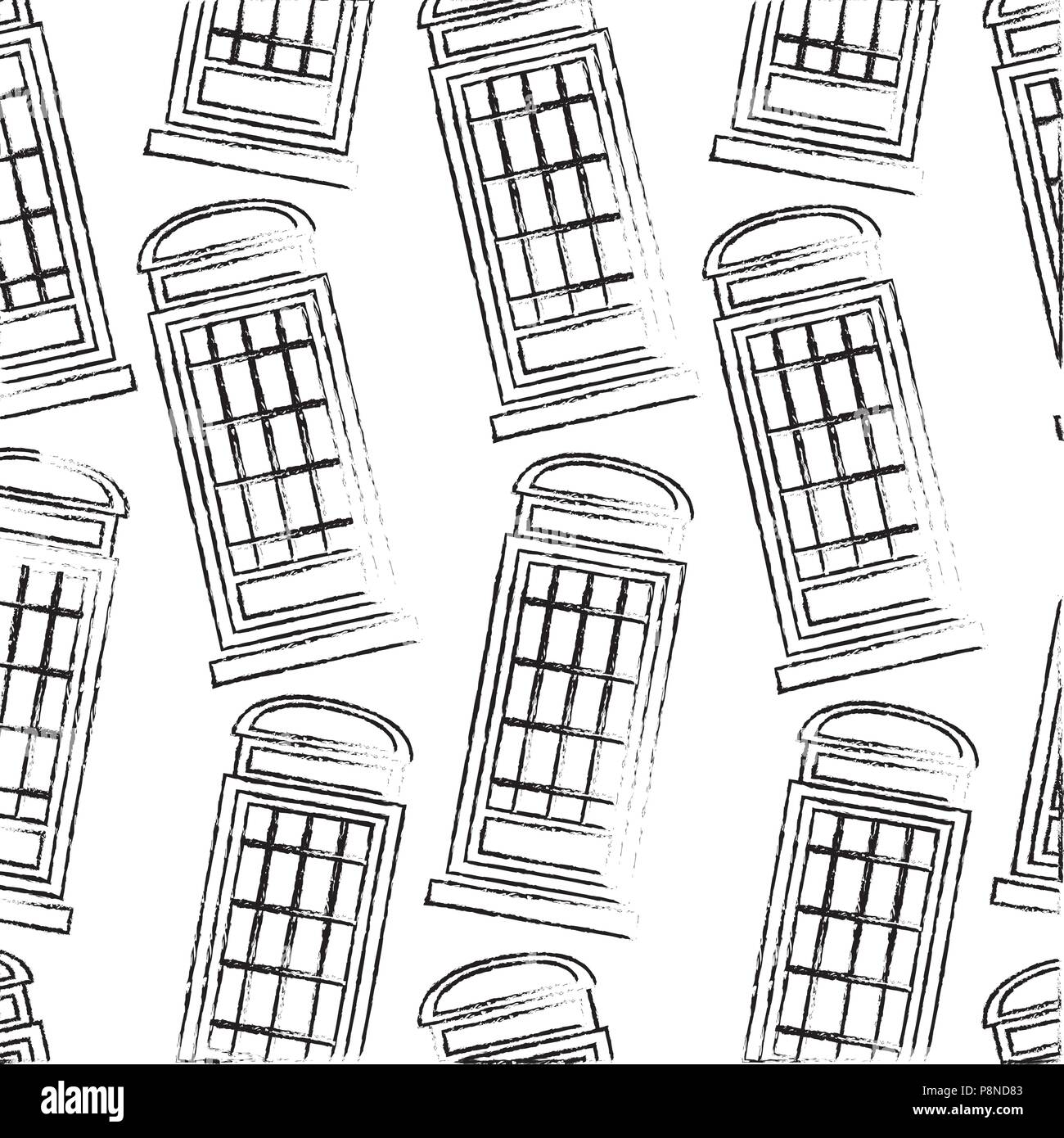 classic british telephone booth pattern vector illustration design ...