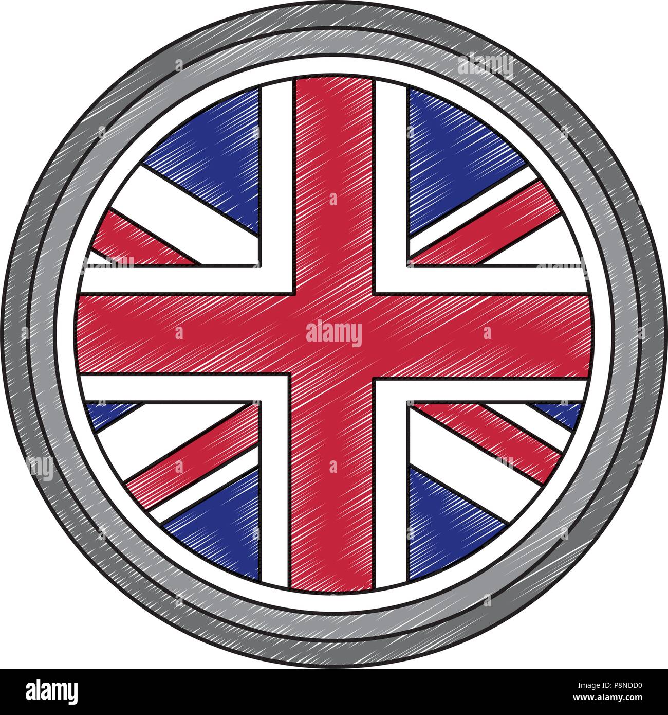 emblem seal of flag great britain isolated icon vector illustration ...