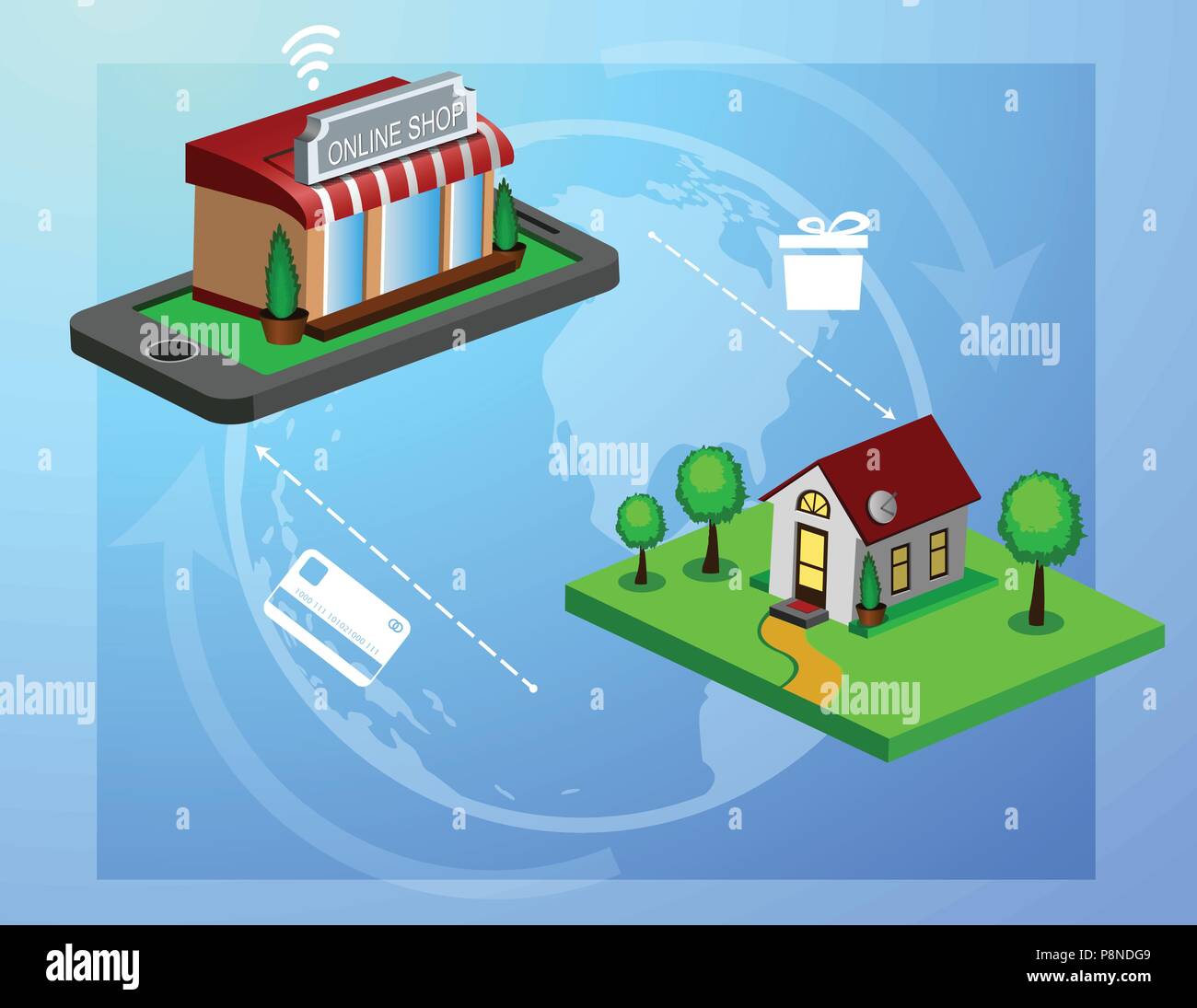 World truck online shopping Stock Vector Images - Alamy