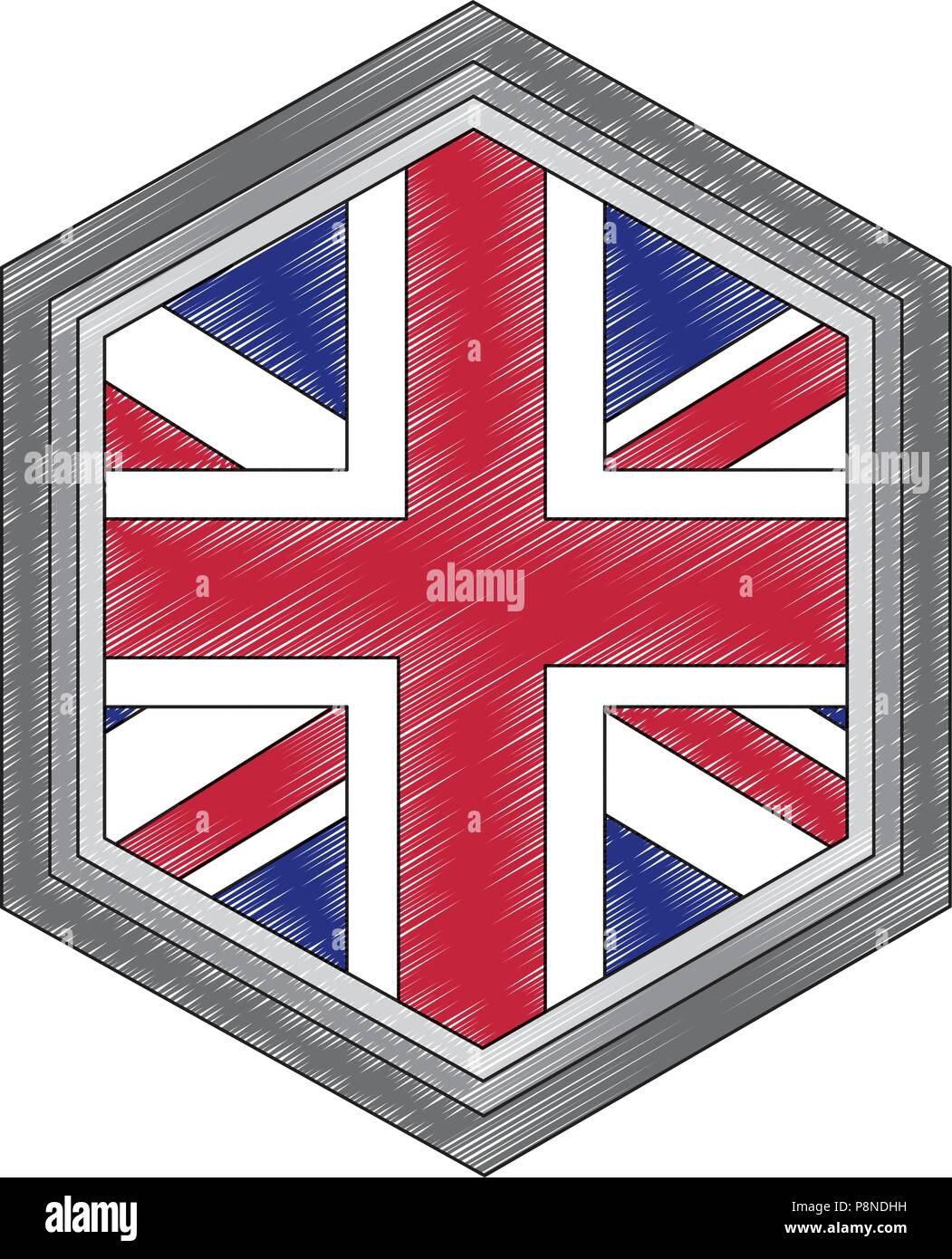 emblem seal of flag great britain isolated icon vector illustration ...