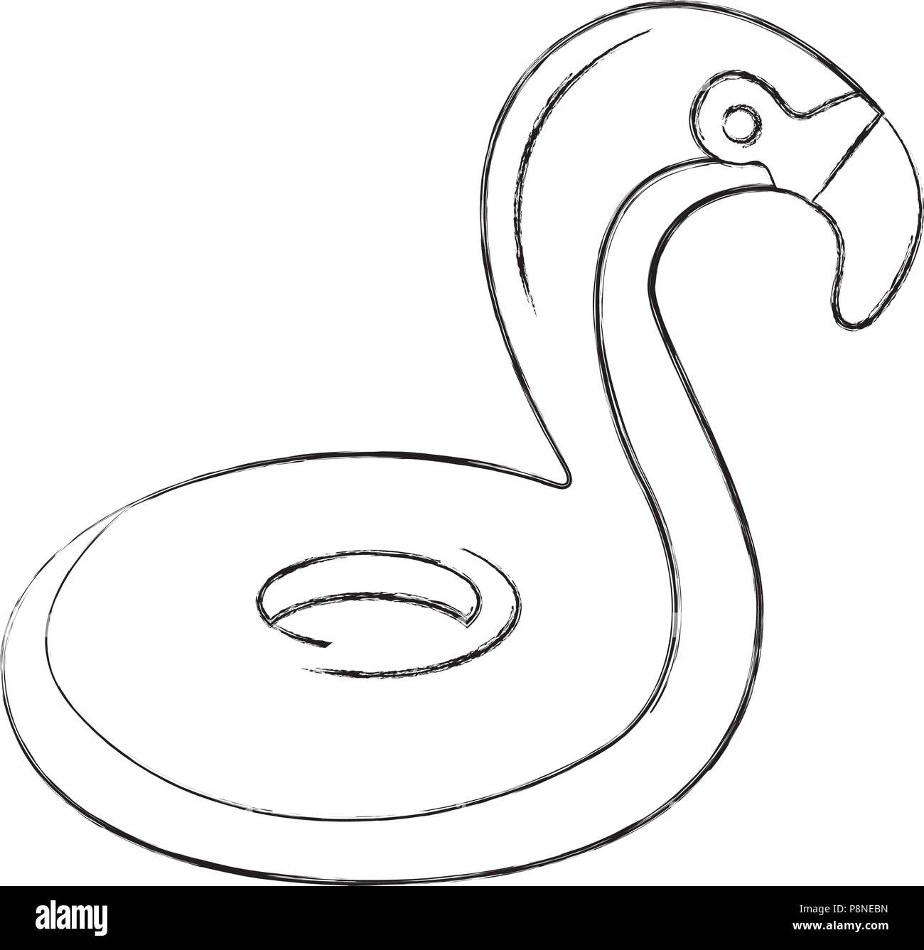 rubber flamingo float accessory icon vector illustration Stock Vector ...