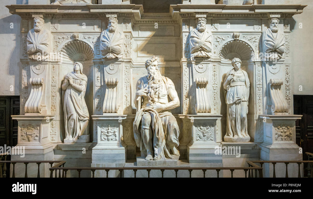 Marble sculpture of moses by michelangelo hi-res stock photography and ...