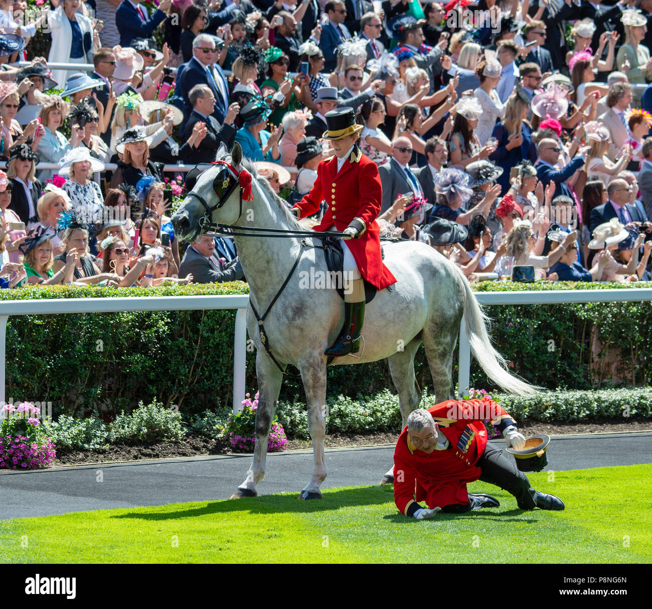 Royal footman tumbles as he leads the Royal procession into the parade ...