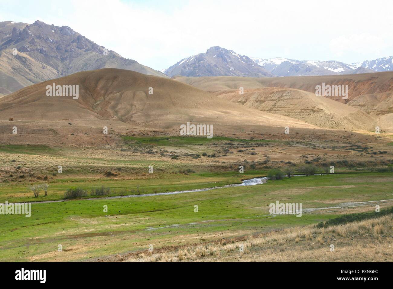 The route of beautiful scenic from Bishkek to Naryn city of Kyrgyzstan ...
