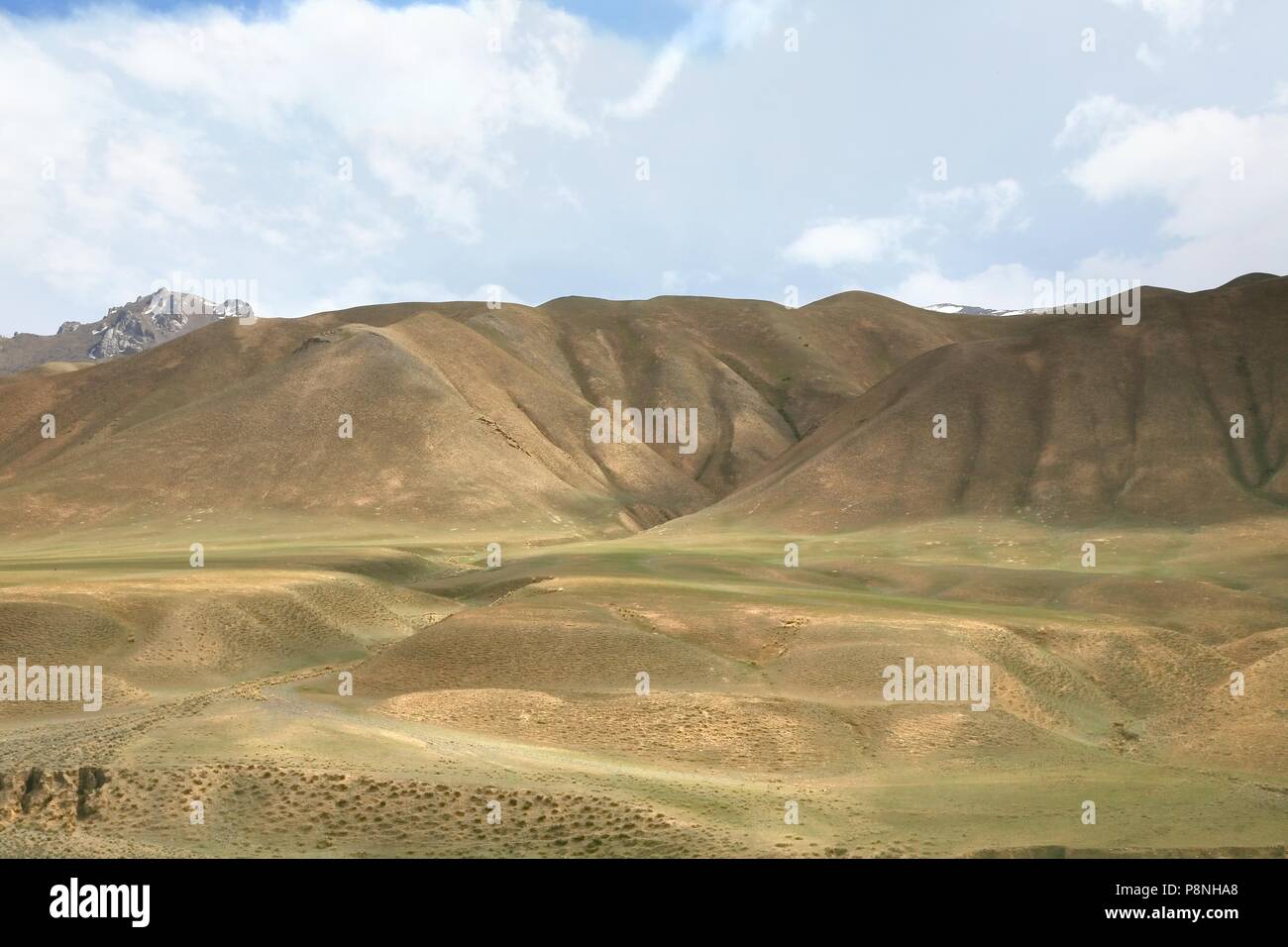 The route of beautiful scenic from Bishkek to Naryn city of Kyrgyzstan ...