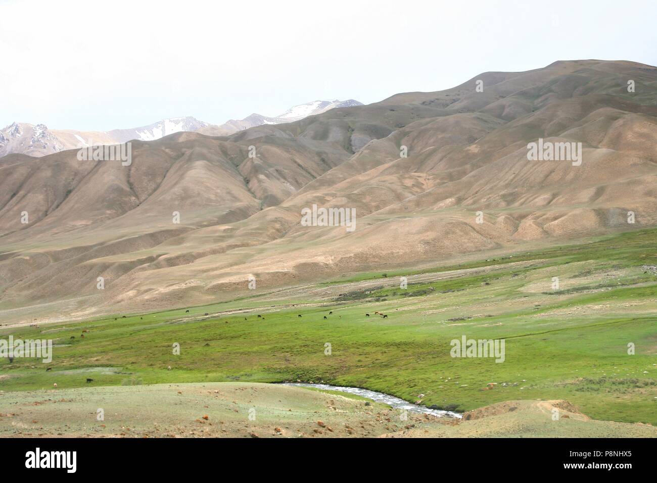 The route of beautiful scenic from Bishkek to Naryn city of Kyrgyzstan ...
