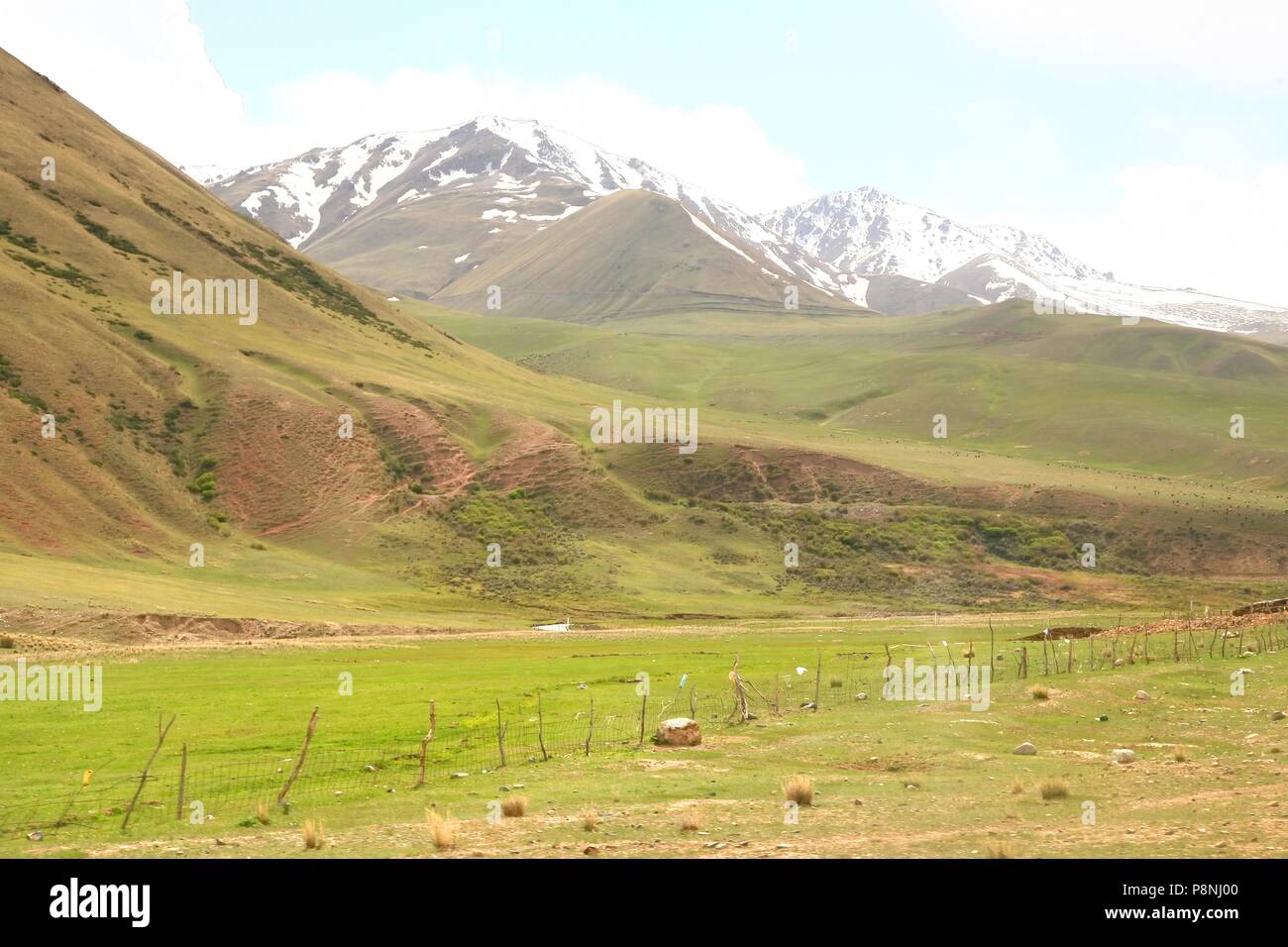 The route of beautiful scenic from Bishkek to Naryn city of Kyrgyzstan ...