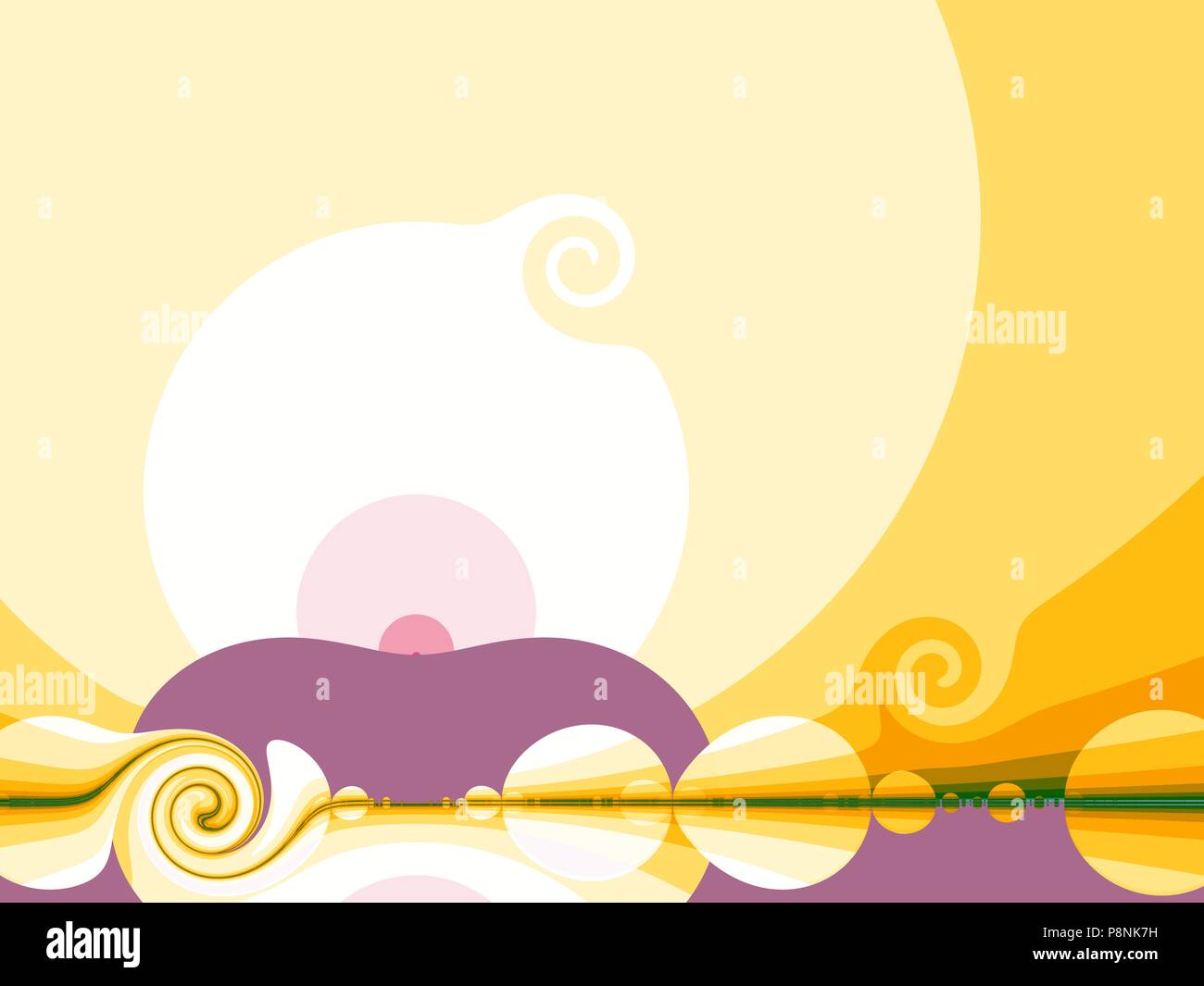Yellow background with stylized sun Stock Photo - Alamy