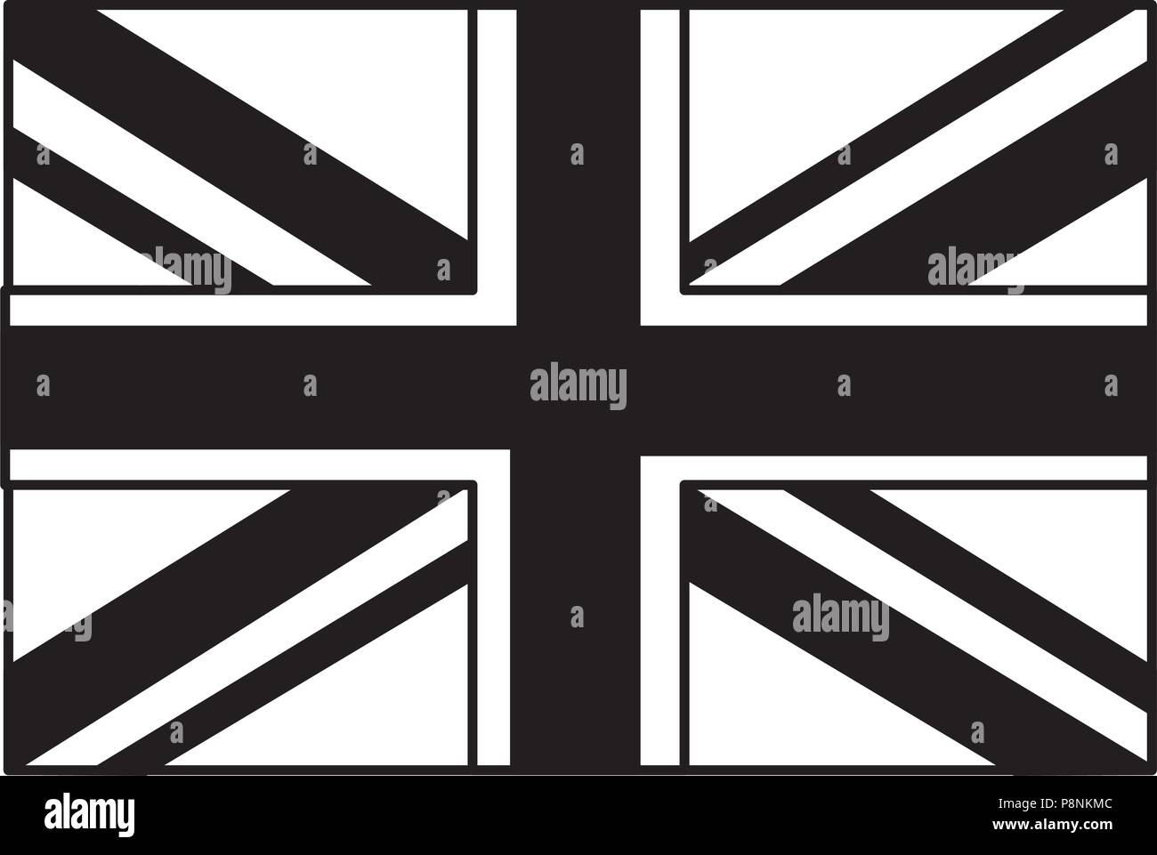 united kigdom flag memorial symbol vector illustration black and white ...