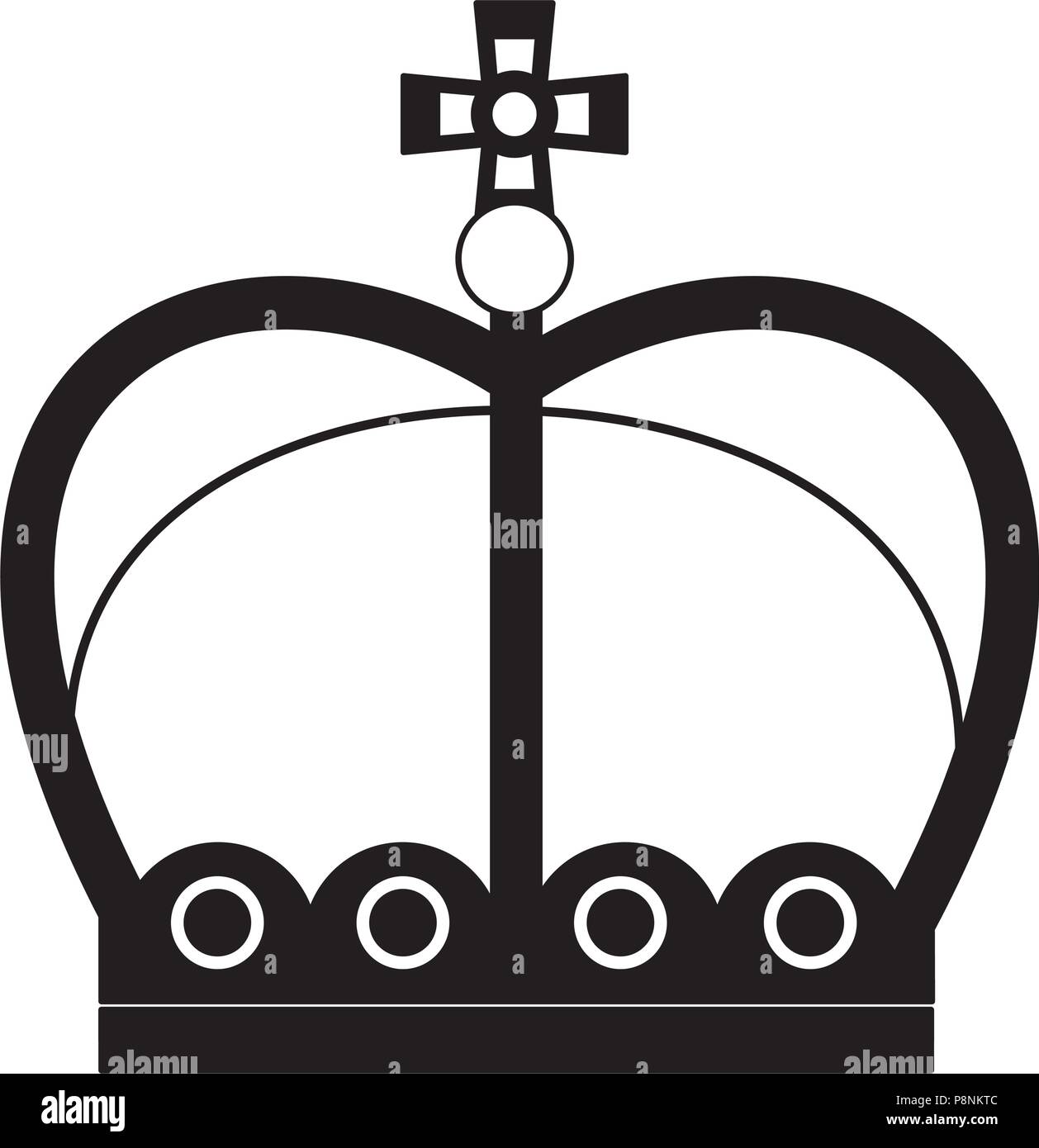 united kingdom crown royalty monarchy vector illustration black and ...