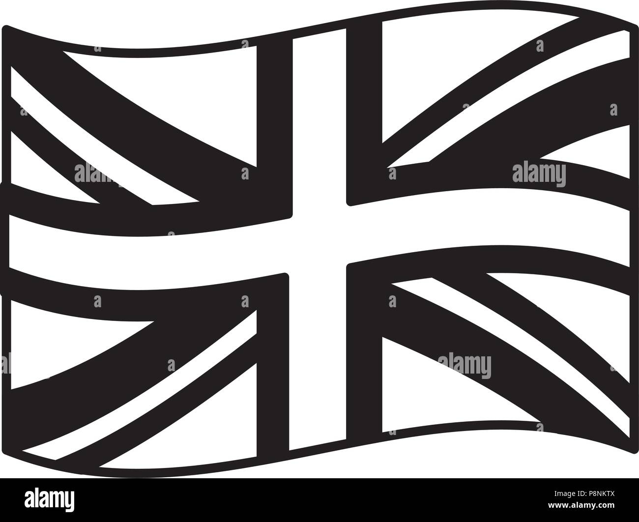 united kigdom flag memorial symbol vector illustration black and white ...