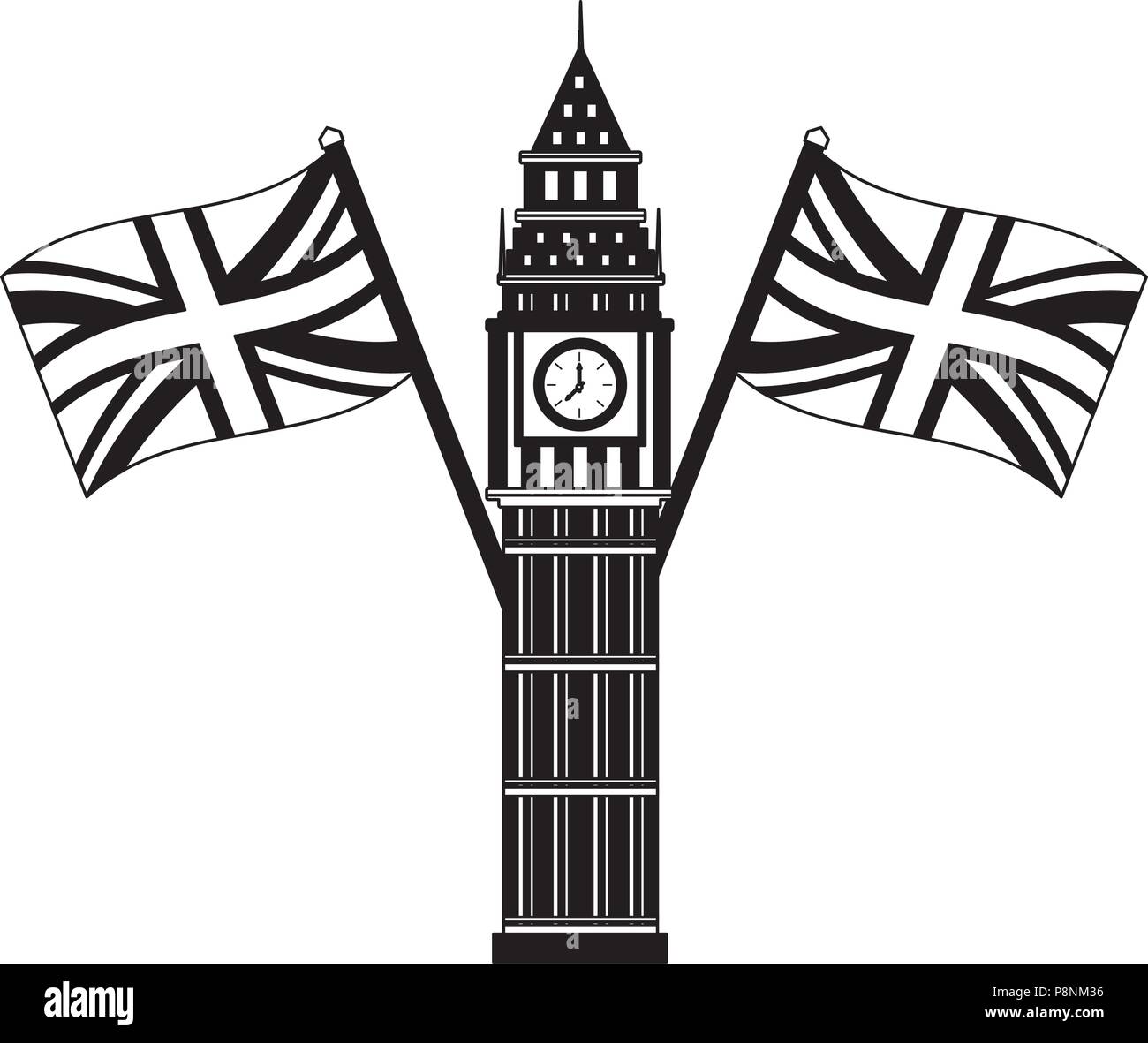 Big Ben Cartoon Black And White