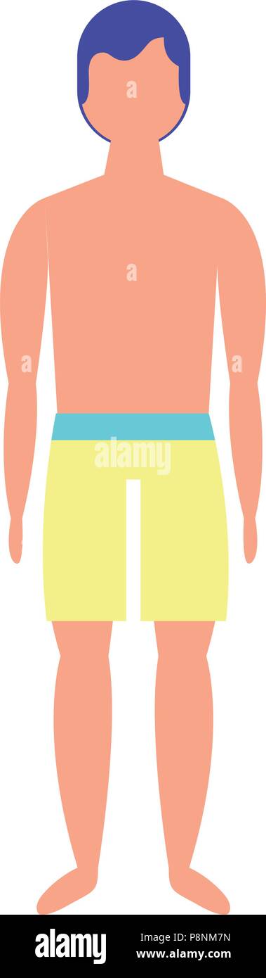 man with swimsuit character vector illustration design Stock Vector ...