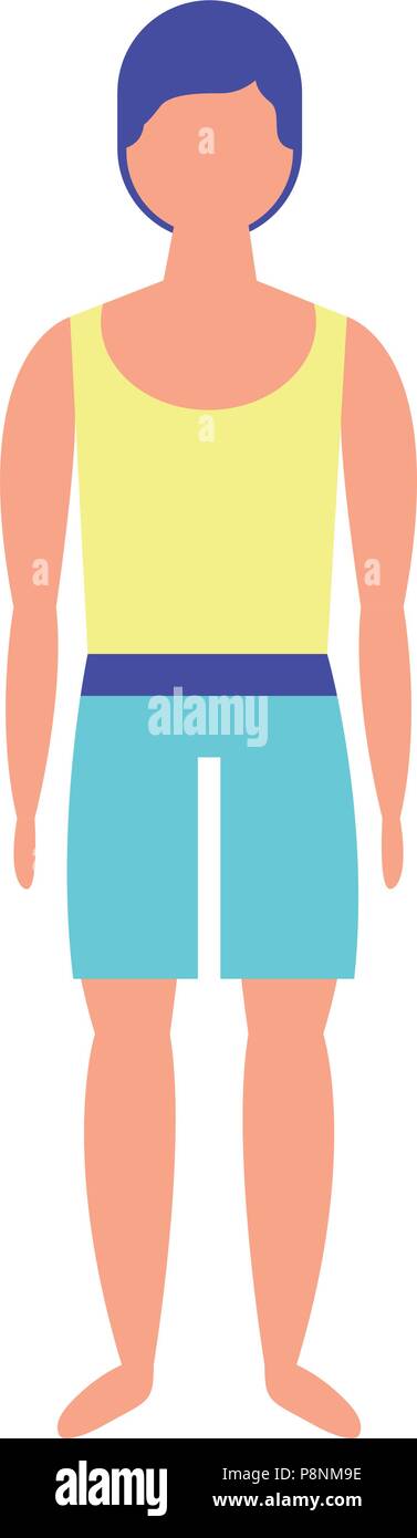 man with swimsuit character vector illustration design Stock Vector ...