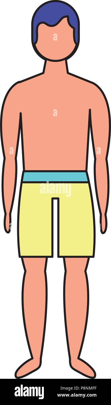 man with swimsuit character vector illustration design Stock Vector ...