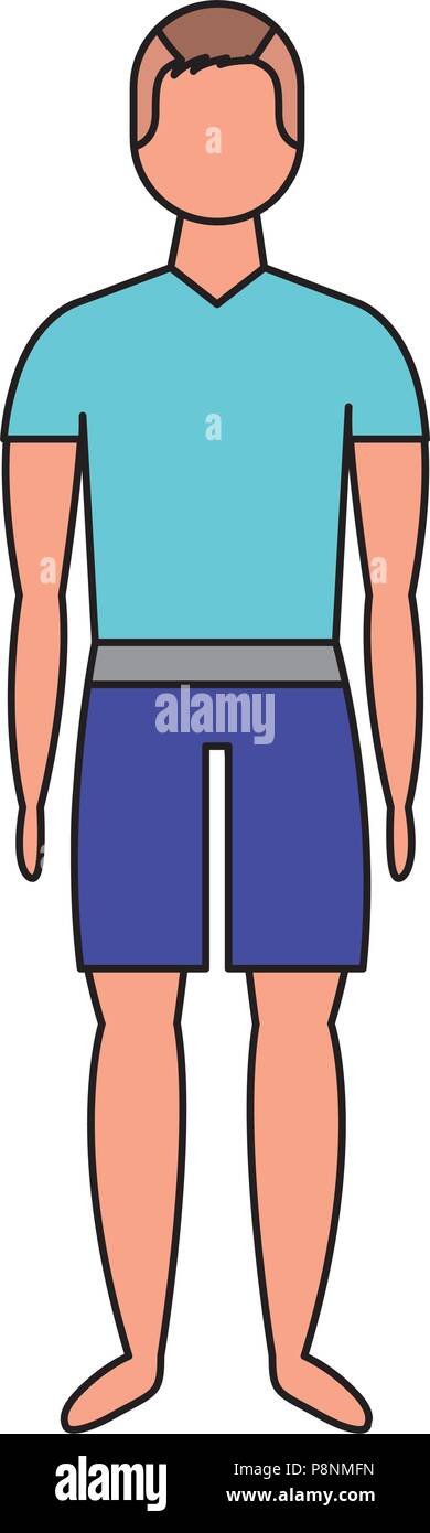 man with swimsuit character vector illustration design Stock Vector ...