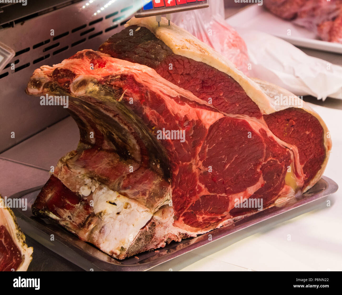 Beef on display at market Stock Photo - Alamy