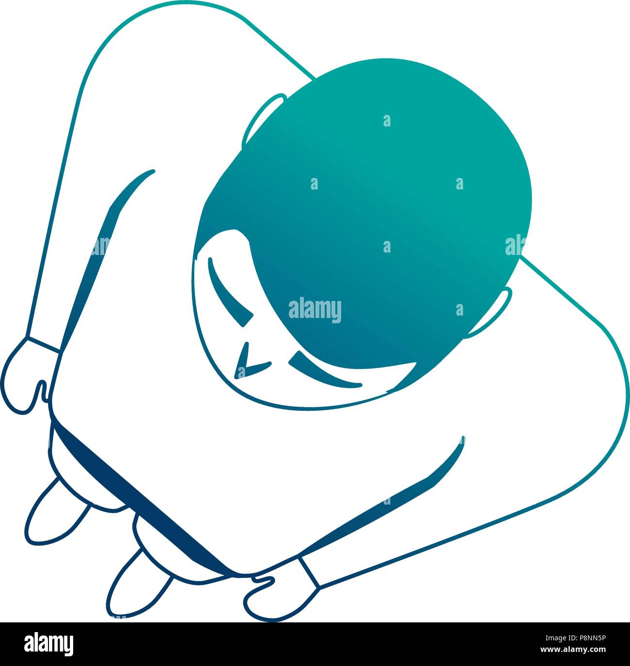 top view man character in swimsuit vector illustration Stock Vector ...