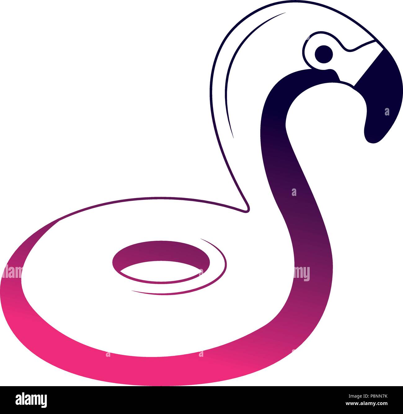 rubber flamingo float accessory icon vector illustration Stock Vector ...