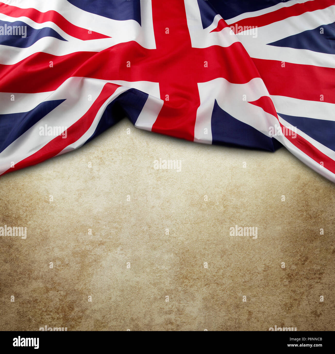 Union Jack flag on brown background Stock Photo - Alamy